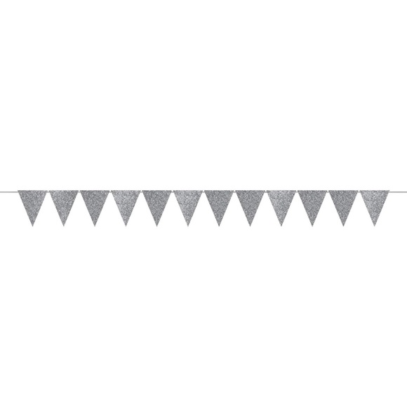 Party Supplies | 9ft Silver Glitter Pennant Banner | Poshmark